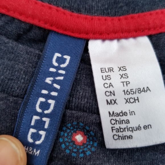 Divided | Tops | Hm Divided Blue Starburst Navy Long Tee Size Xs | Poshmark